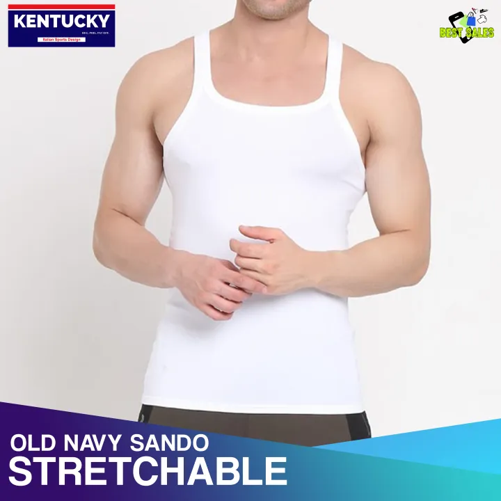 Plain White Old Navy Sando Stretchable for Men by Kentucky | Lazada PH