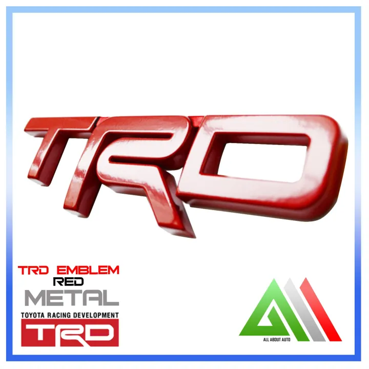 TRD Metal Rear Trunk Emblem For Toyota (Red) | Lazada PH