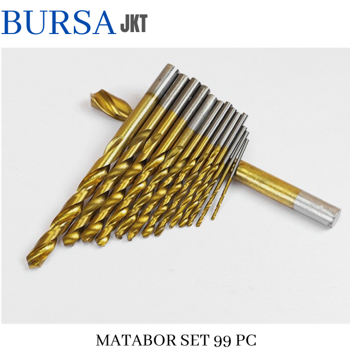 99 PC MATA BOR HSS 1.5 MM - 10 MM UNTUK PLAT SENG ALUMUNIUM SET ...