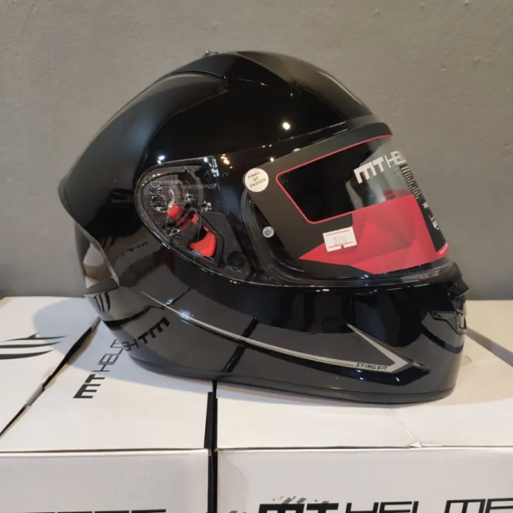 หมวกกันน็อค MT Stinger solid gloss black ไซส์ XL | Lazada.co.th