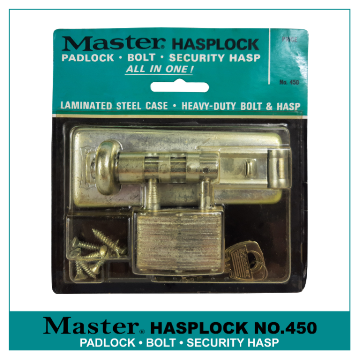 Vintage Master Hasplock No.450 All In One Padlock Bolt Security Hasp ...