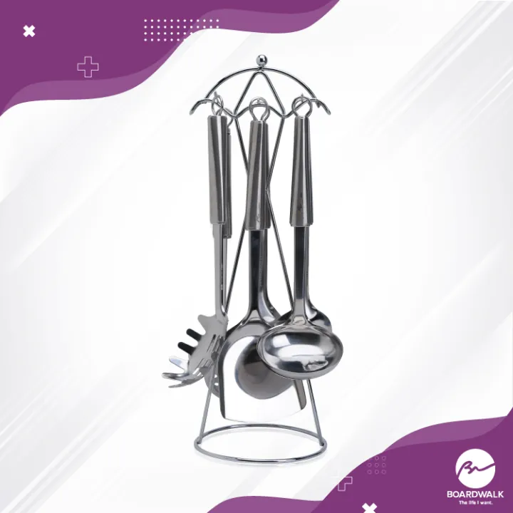 6-pc Stainless Steel Kitchen Tool Set with Stand | Lazada PH