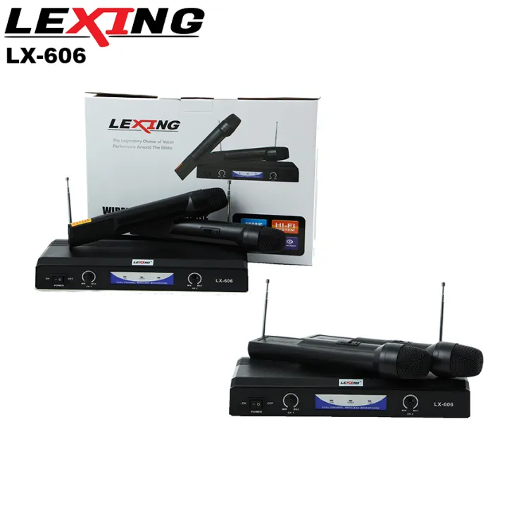 Lexing Wireless Microphone LX-606 Double Microphone Vocal Mic Karaoke ...