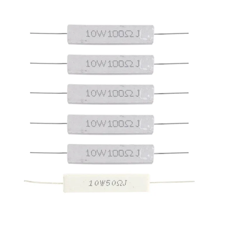 10pcs 10W 5% Ceramic Cement Power Resistor 10 Watt - 5 Pcs 50 Ohm ...