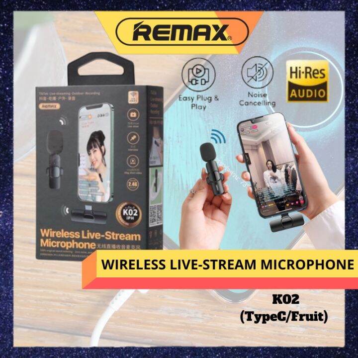 REMAX K02 iP / TYPE-C WIRELESS LIVE-STREAM MICROPHONE - PLUG AND PLAY, CLEAR SOUND, WIDELY ...