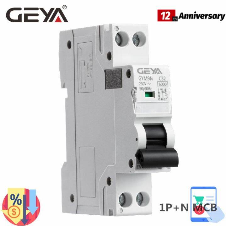 GEYA DPN MCB 1P N 6A 10A 16A 20A 25A 32A 40A 220V AC Mini Circuit Breaker 6KA C Curve B Curve ...
