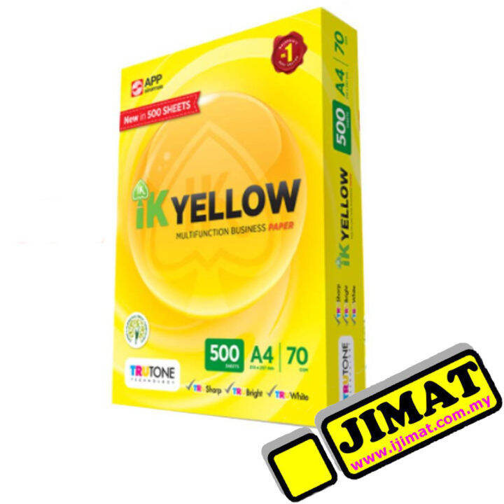 (70gsm / 80gsm) Indah Kiat A4 Paper / IK Copier Paper / IK YELLOW A4 ...