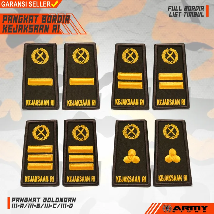 pangkat kejaksaan tata usaha golongan 3A 3B 3C 3D bordir | Lazada Indonesia