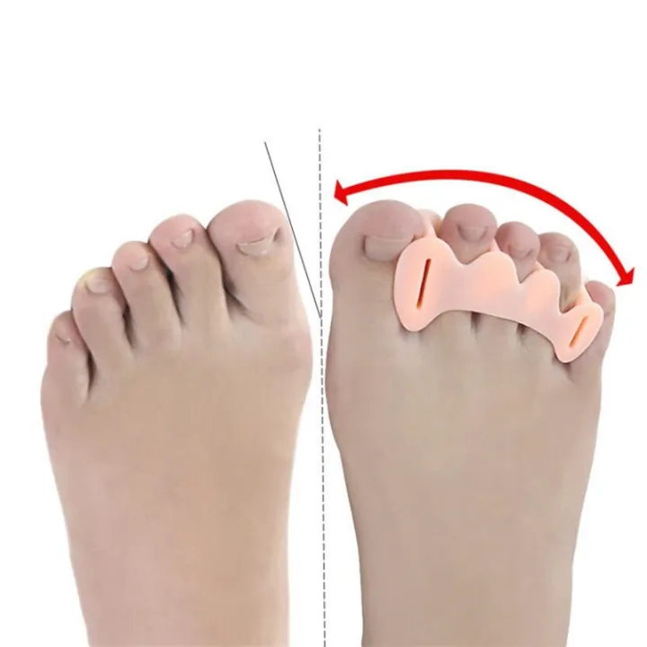 1pair Silicone Toe Finger Separator 3 Hole Hallux Valgus Orthopedic ...