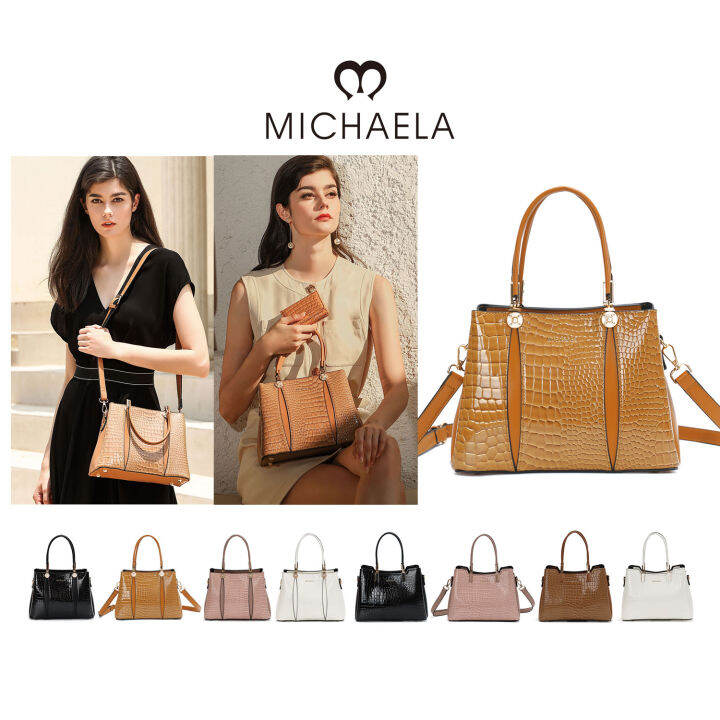 MICHAELA Top Handle Satchel Sling Bag for Women Vintage Crocodile ...