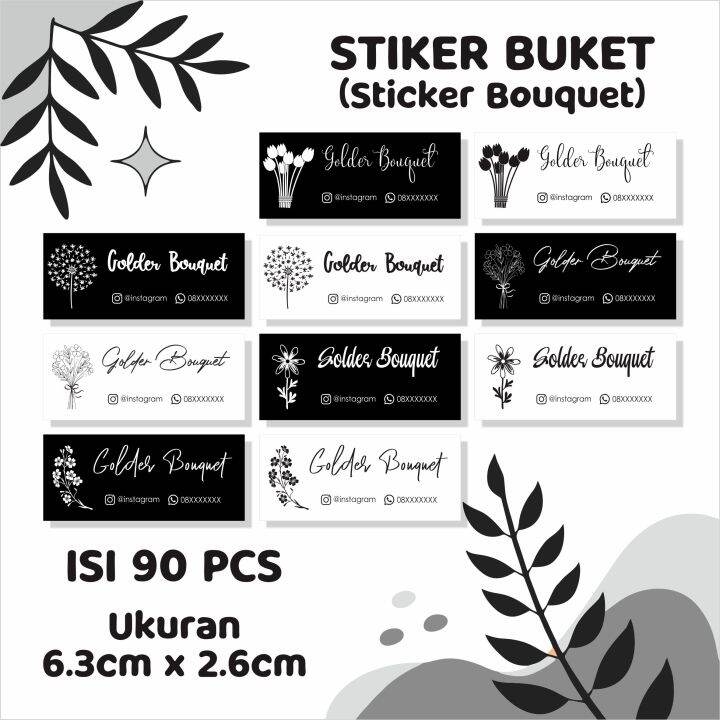 (ISI 90 PCS) Stiker Buket Bunga Label Sticker Bouquet Flower Bisa ...