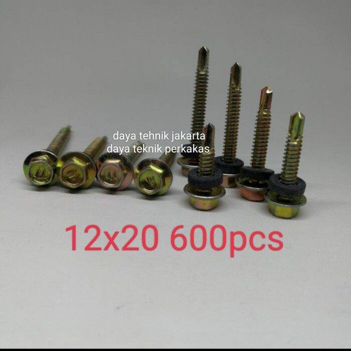 skrup roofing kuning Wilson 12x20 - baut baja ringan sekrup rofing ...