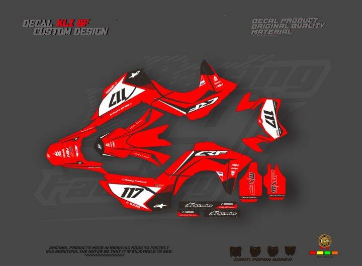 DECAL CRF 150L MERAH CUSTOM NO DAN NAMA | Lazada Indonesia