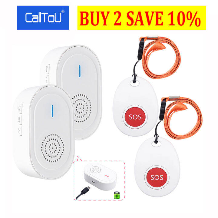 Calltou Caregiver Pager Call System HJQ06 Wireless SOS Call Button ...