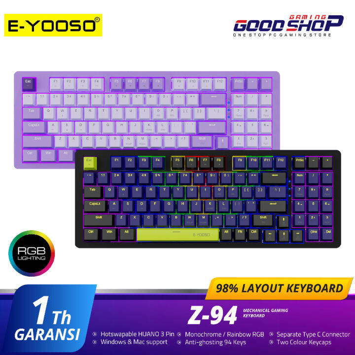 E-yooso Z94 - 98% Monochrome Hotswap Mechanical Gaming Keyboard I Z-94 | Lazada Indonesia