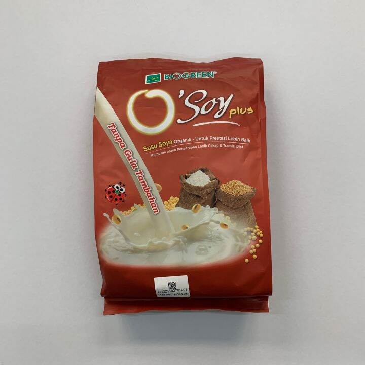 Biogreen O'Soy Plus Organic Soya Milk (Cane Sugar Free) - 330g | Lazada