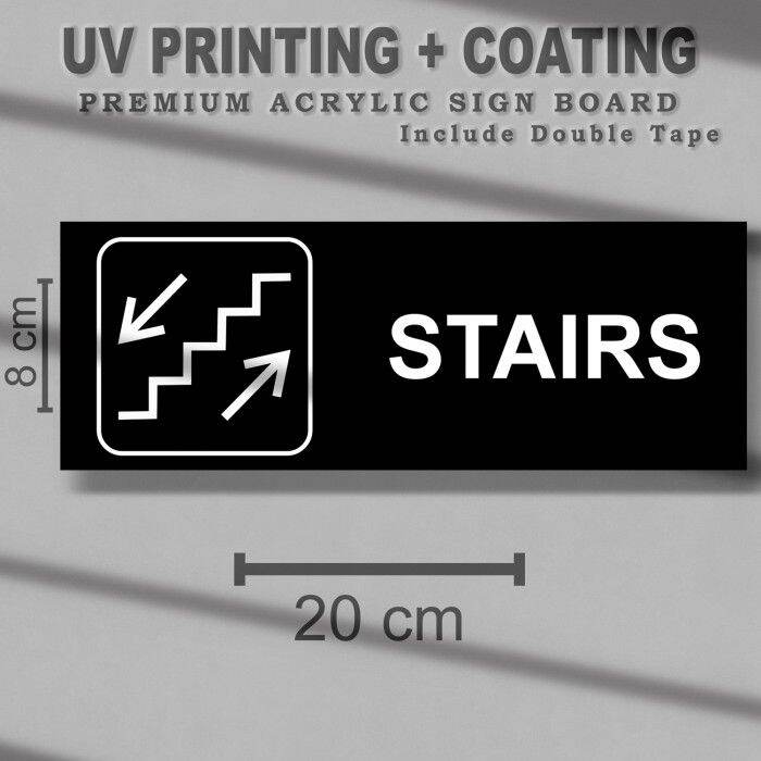 Sign Board Stairs Acrylic Tanda Label Akrilik Tangga UV Print SAUV63 ...