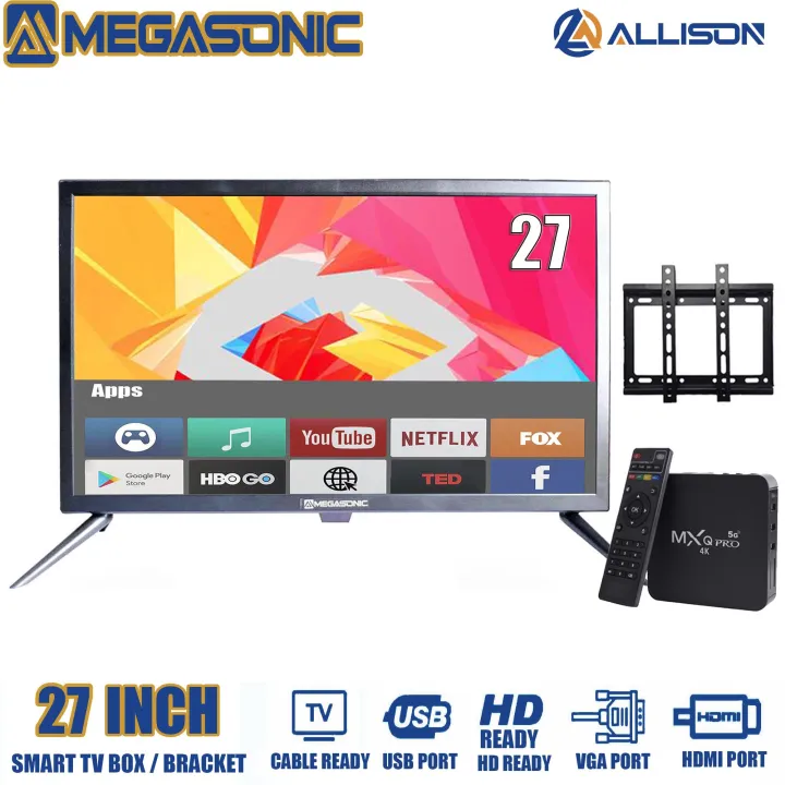 MEGASONIC M97-LED 30 + TV BOX Screen 27 Inch With wall bracket LED TV ...