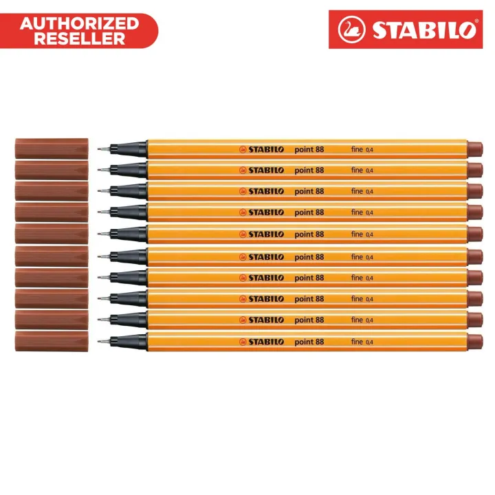 Stabilo Point 88 Fineliner Marker Pen - 0.4 mm (Brown) - 10s | Lazada PH