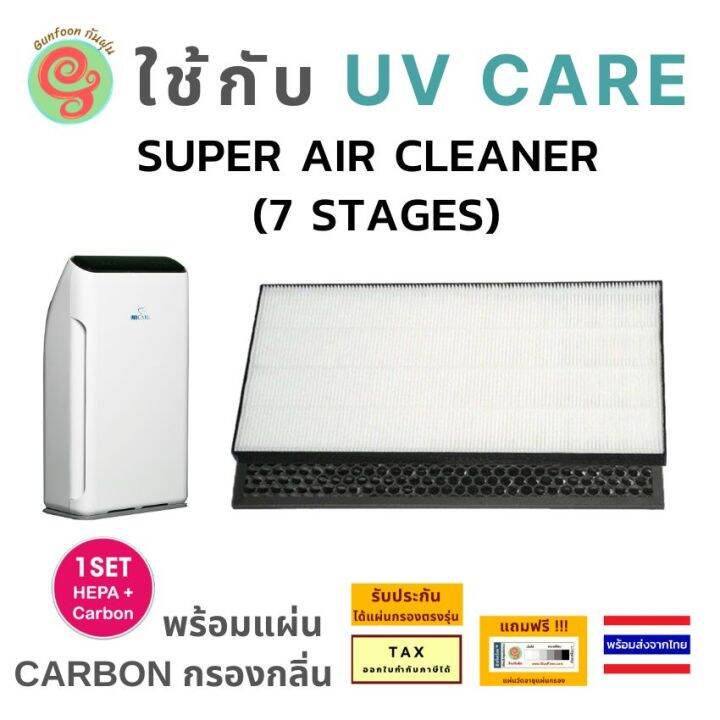 แผ่นกรองเครื่องฟอกอากาศ UV care รุ่น Super Air Cleaner (7 Stages) ได้ ...