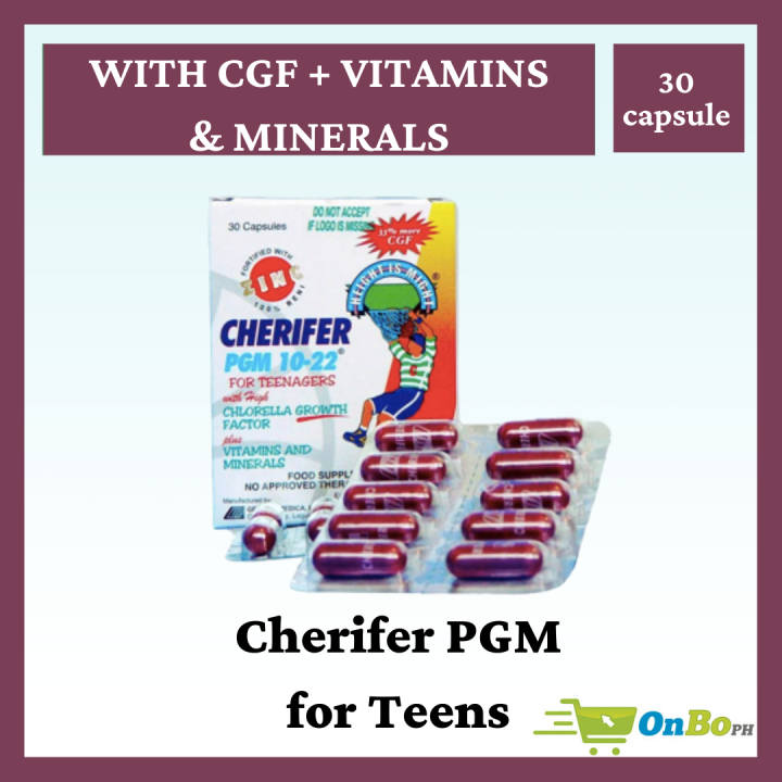 ONBO* Cherifer PGM 10-22 + Zinc For Teenagers, 30 capsules | Lazada PH