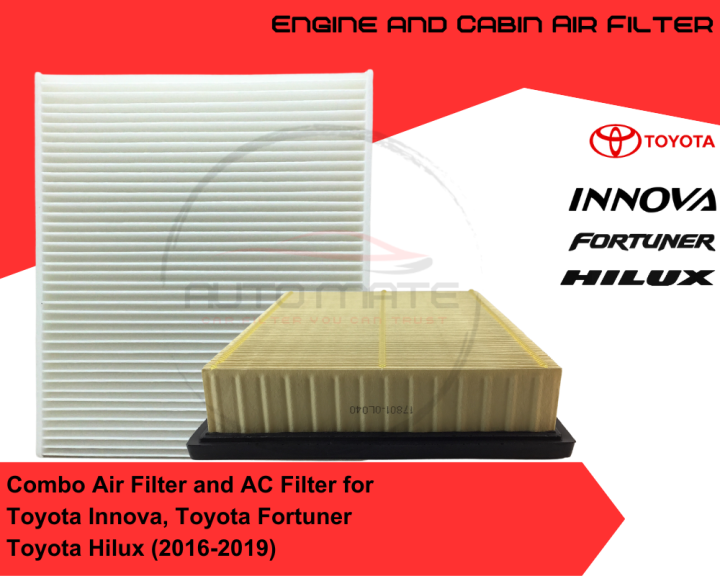 Combo Air Filter and AC Filter for Toyota Innova/Fortuner/Hilux (2016 ...