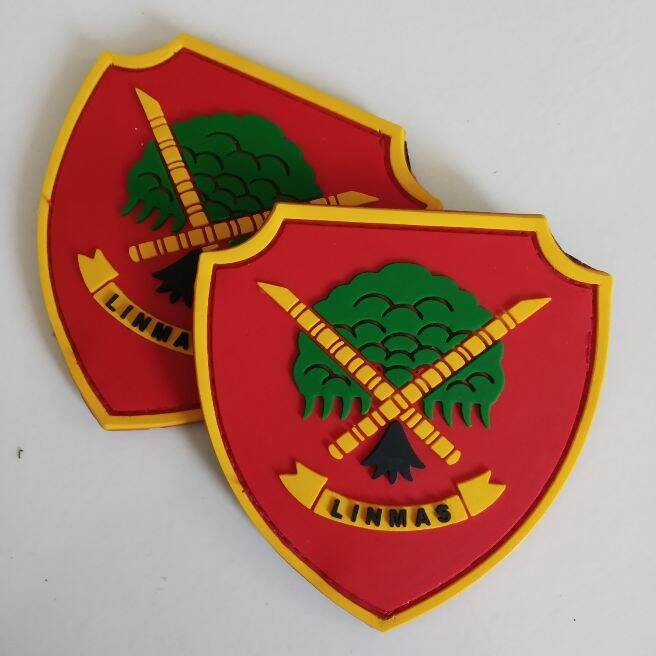 patch rubber LOGO LINMAS / HANSIP / tempelan emblem karet velcro ...