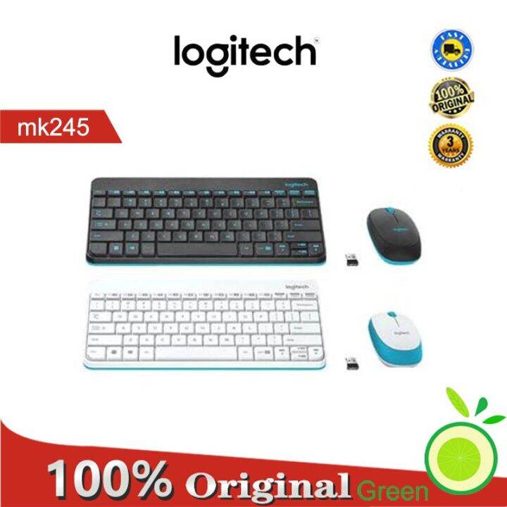 Sadf Logitech Mk245 Usb Nano Wireless Mini Keyboard 1000 Dpi Ergonomic Mouse Combos Set For Home