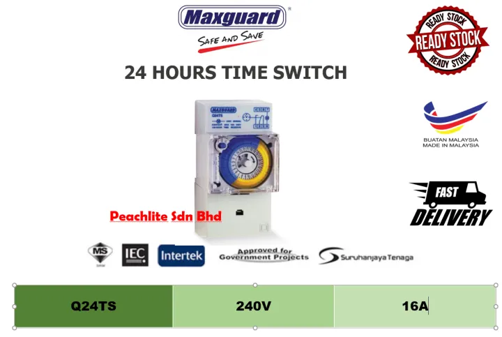 MAXGUARD - 24 HOURS TIME SWITCH TIMER (Q24TS) | Lazada