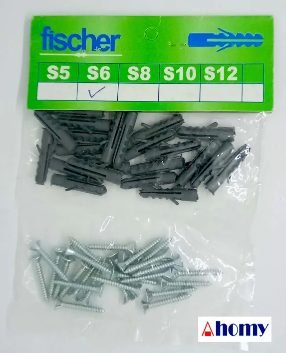 1 pak sekrup fischer S6 (est 20-25pcs) NB2025 skrup fisher | Lazada ...