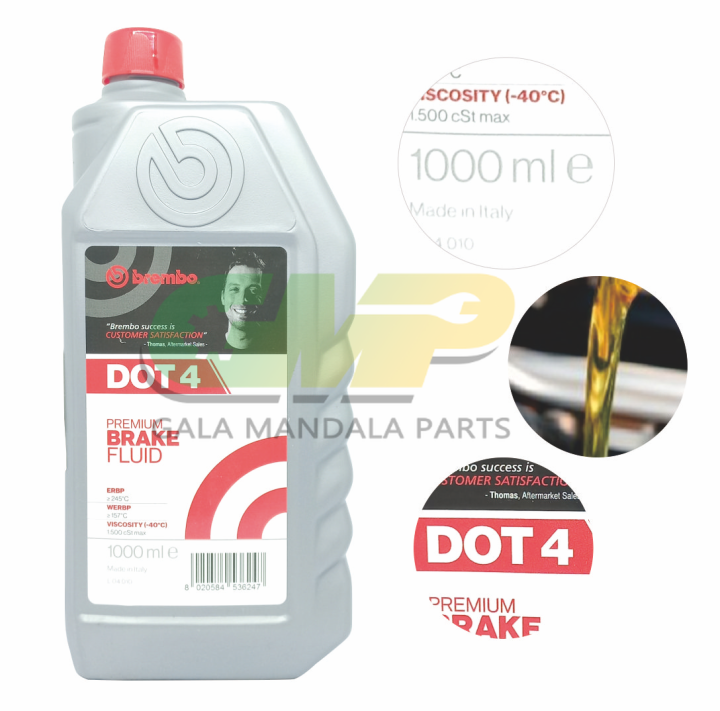 Brembo Oli Minyak Rem Dot4 Synthetic Brake Fluid Premium Italia 1Liter ...