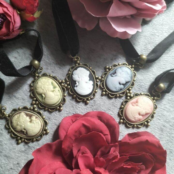 ♛Vintage Maria Clara Victorian Cameo Gothic Velvet Choker | Lazada PH