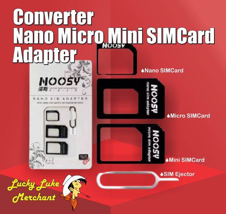 sim card converter nano micro mini sim noosy simcard adapter adaptor ...