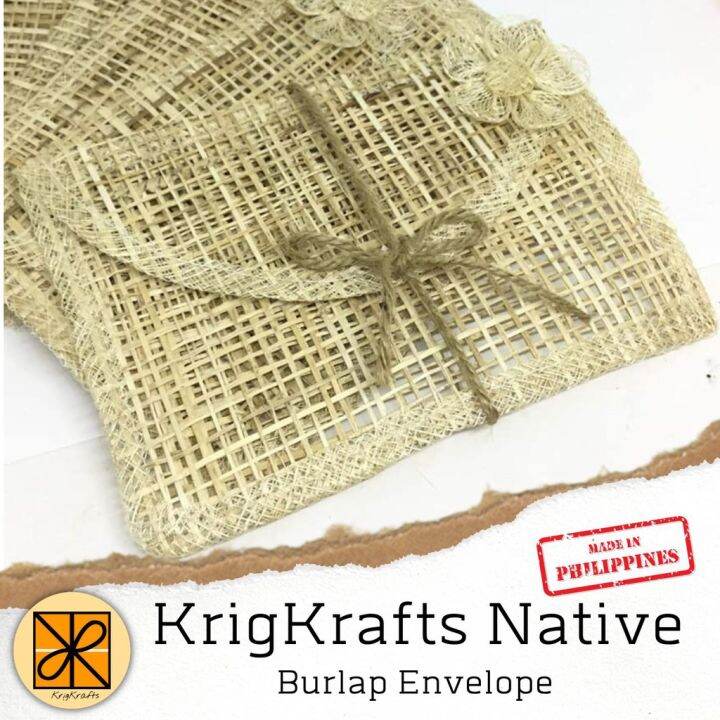 Krigkrafts Native Rustic Burlap Envelope for Invitations and Small ...