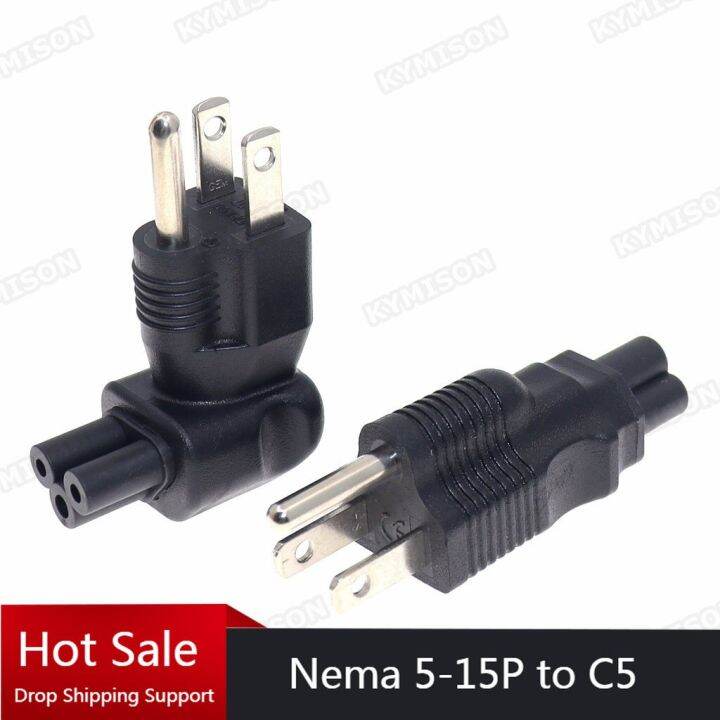 US American Standard Plug to IEC320 C5 AC Power Plug, Nema 5-15P Male to C5 Female Adapter ...