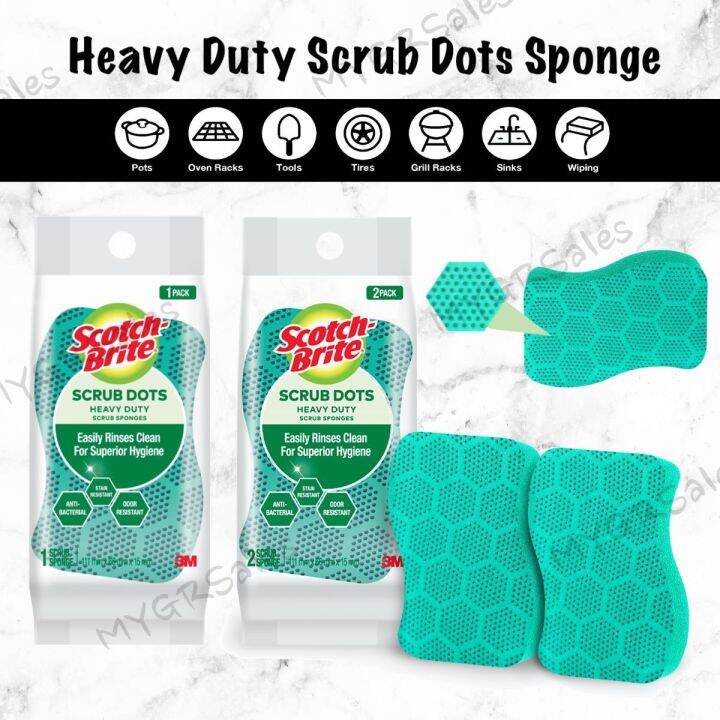 3M Scotch Brite Heavy Duty Kitchen Dots Sponge (Original) | Lazada PH