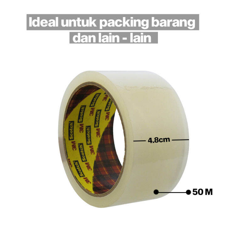 3M Scotch Lakban Isolasi Bening PC-50L 48mm x 50m / Packaging Tape ...
