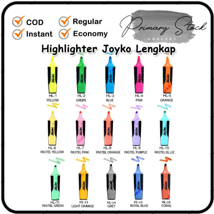 Highlighter Joyko HL Pastel Set Satuan Stabilo Spidol Marker | Lazada Indonesia