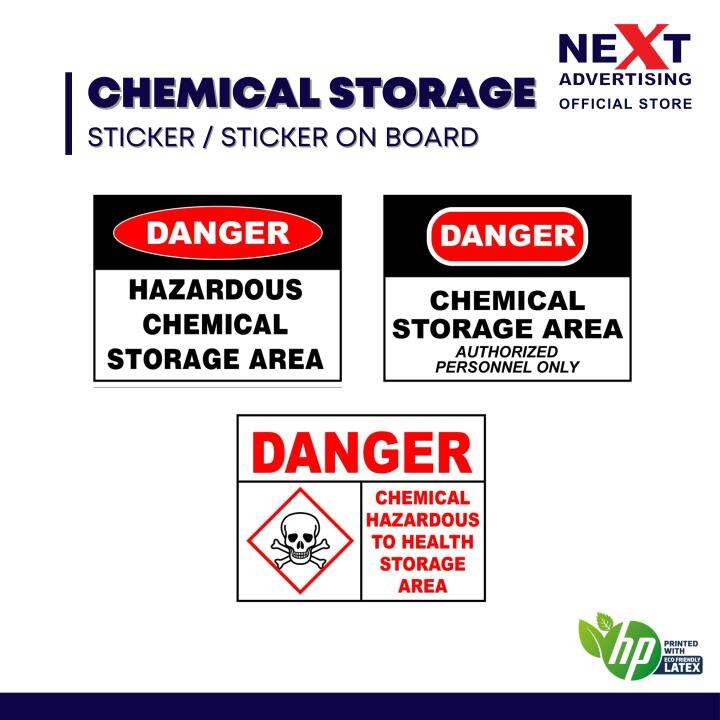 Chemical Storage Area Warning Signage | Danger | Sticker or Sticker on ...