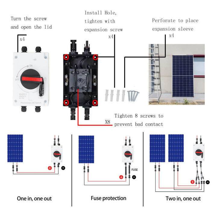 Solar PV Disconnect Switch, PC Housing DC1000V 32A Photovoltaic Isolator Switch for Ship Power ...
