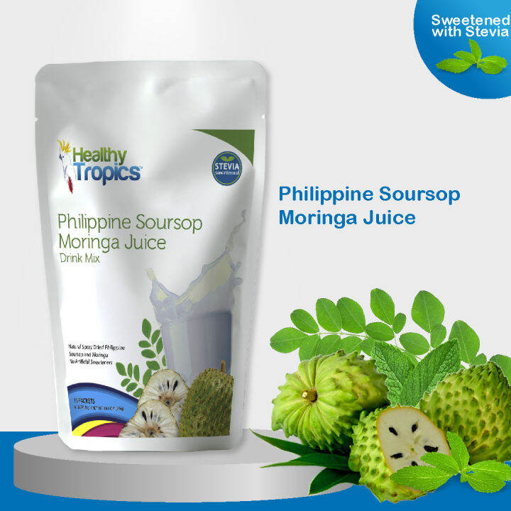 Healthy Tropics Soursop (Guyabano) Juice With Moringa Drink Mix 75g ...