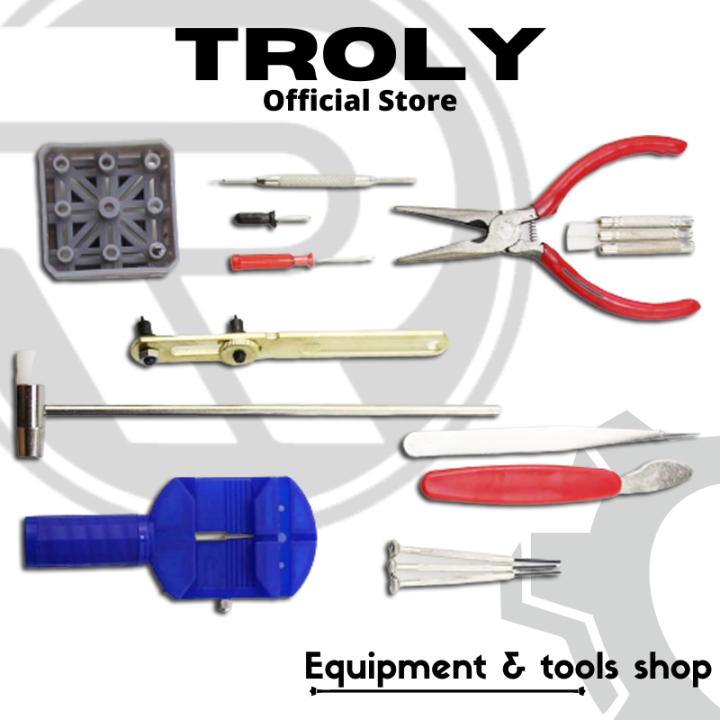 Peralatan service jam tangan fullset alat penunjang perbaikan jam ...