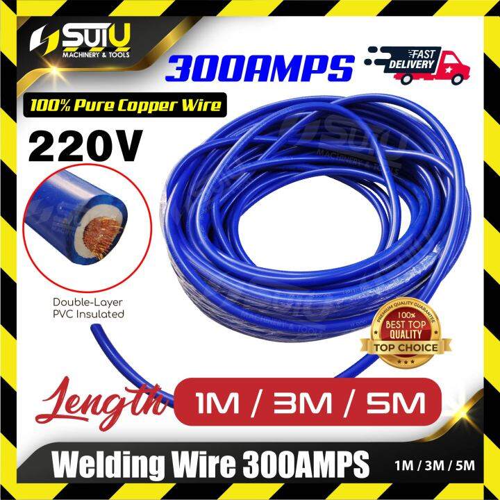 1M/3M/5M 300AMPS PVC Welding Cable / Wire (Blue) | Lazada