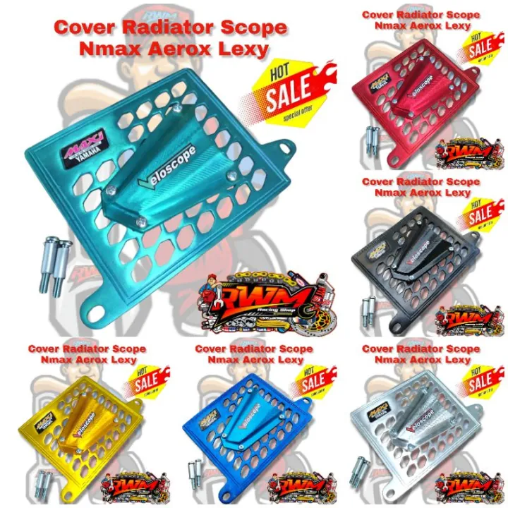 Cover radiator cnc almunium maxi airscope veloscope nmax old new aerox ...