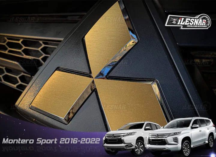 Mitsubishi Montero Sport 2016-2022 Front and Rear Logo Brush Gold ...