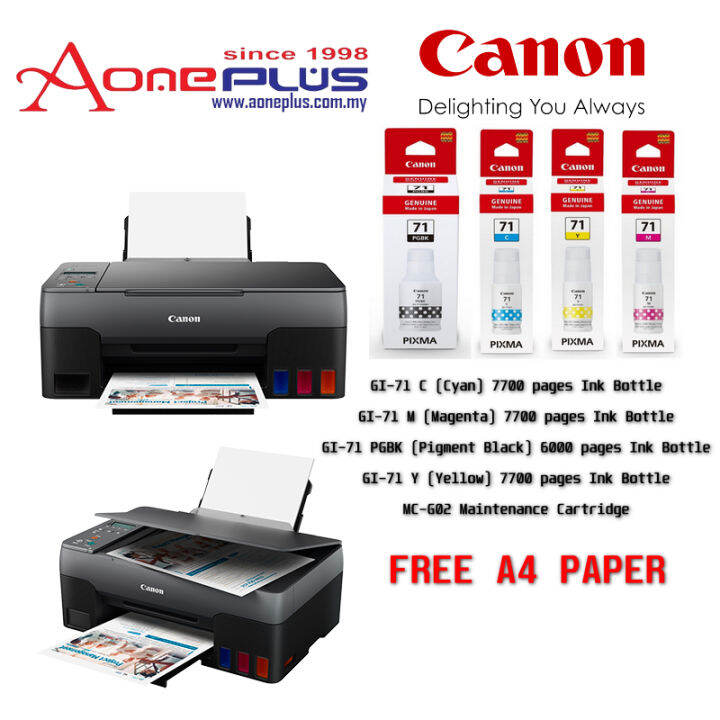 (AONE PLUS SS2) FREE A4 PAPER CANON PIXMA INK EFFICIENT G2020 INK TANK ALL-IN-ONE PRINTER ...