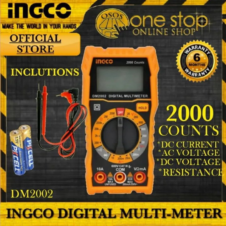 INGCO Digital Multimeter Multi-meter Multi-tester Multi tester Dm2002 ...