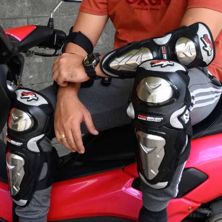 Stainless Knee and elbow pad for motorcycle Motor Pad | Lazada PH