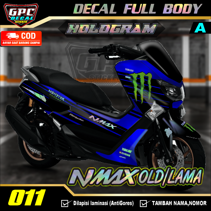 Decal Sticker Yamaha Nmax OLD/LAMA-STICKER HOLOGRAM - 011 Fullbody DESAIN MONSTER GPC | Lazada ...
