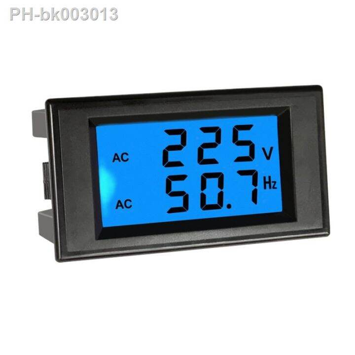 Voltmeter Hertz/HZ Meter AC 80-300V Voltage Monitor LCD Dual Display ...